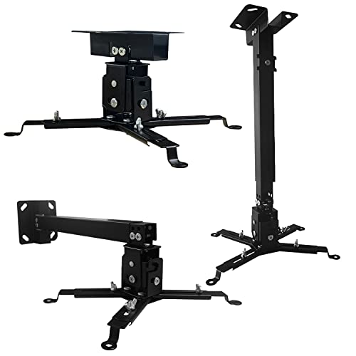 Tonalee Projector Mount Wall or Ceiling Projection Mount Bracket with Adjustable Height and Extendable Arms Mount for Home and Office Projector