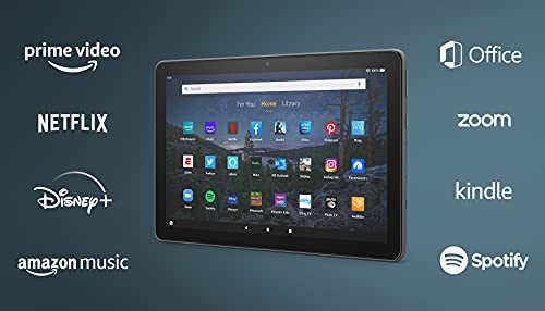 Fire HD 10 Plus tablet, 10.1", 1080p Full HD, 32 GB, latest model (2021 release), Slate, without lockscreen ads