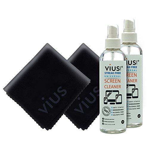 Screen Cleaner Kit – vius Premium Screen Cleaner Spray for LCD LED TVs, Laptops, Tablets, Monitors, Phones, and Other Electronic Screens - Gently Cleans Fingerprints, Dust, Oil (2oz Travel)