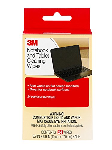 3M Notebook Screen Cleaning Wipes, 3.9 x 6.9 Inches (CL630), White,4 Pack