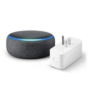 echo dot (3rd gen) with amazon smart plug bundle – charcoal