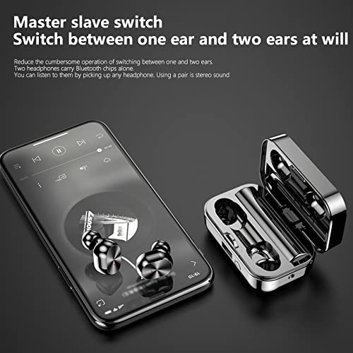 Cagogo Digital Power Display Bluetooth Headset Mini Private Mode True Wireless 5.2 Binaural in-Ear Sports Waterproof Noise Cancellation