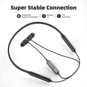 SoundMAGIC E11BT Neckband Bluetooth Headphones Wireless Earphones HiFi Stereo in Ear Headset with Microphone Noise Isolating Sports Earbuds Long Playtime Black