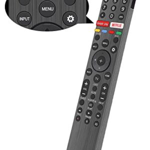 Gvirtue RMF-TX500U Universal Remote Control for Sony Smart TV Remote All Sony Bravia LED OLED LCD 4K UHD HDTV HDR Android TV, with Google Play, Netflix Button (No Voice Command)