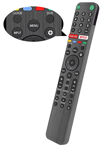 Gvirtue RMF-TX500U Universal Remote Control for Sony Smart TV Remote All Sony Bravia LED OLED LCD 4K UHD HDTV HDR Android TV, with Google Play, Netflix Button (No Voice Command)