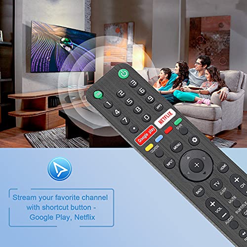 Gvirtue RMF-TX500U Universal Remote Control for Sony Smart TV Remote All Sony Bravia LED OLED LCD 4K UHD HDTV HDR Android TV, with Google Play, Netflix Button (No Voice Command)