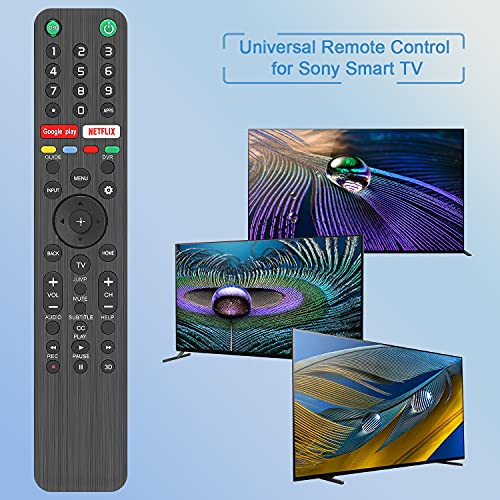 Gvirtue RMF-TX500U Universal Remote Control for Sony Smart TV Remote All Sony Bravia LED OLED LCD 4K UHD HDTV HDR Android TV, with Google Play, Netflix Button (No Voice Command)