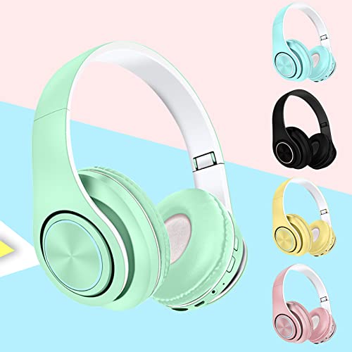 Onlyliua Over-Ear Bluetooth Headphones, Colorful Atmosphere Lamp, Wired and Wireless Dual-Mode, Built in Microphone, Hi-Res Audio, Memory Foam Foldable Headphones, for Gaming, Sport