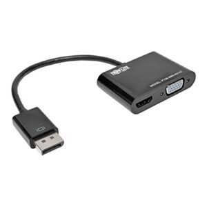 tripp lite displayport 1.2 to vga/hdmi all-in-one converter adapter, 4kx2k hdmi @ 24/30hz, 6in (p136-06n-hv-v2),black