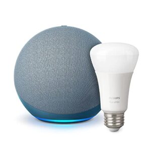 echo (4th gen) | glacier white with philips hue white smart bulb