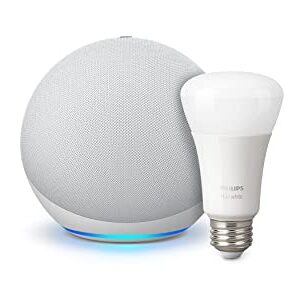 Echo (4th Gen) | Twilight Blue with Philips Hue White Smart Bulb