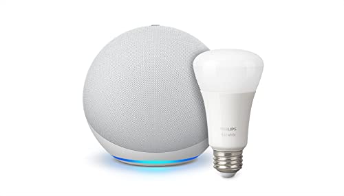 Echo (4th Gen) | Twilight Blue with Philips Hue White Smart Bulb