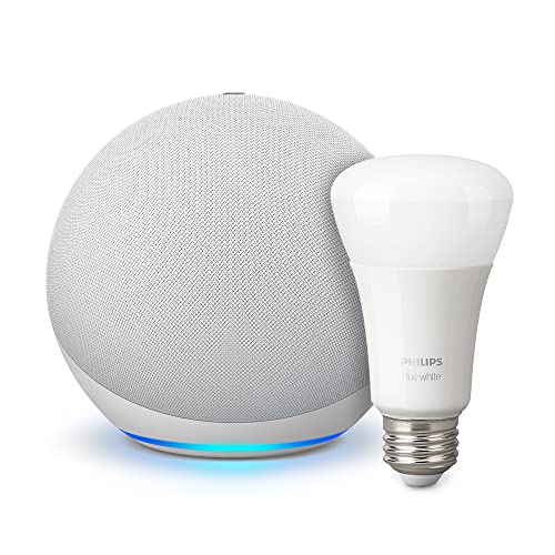 Echo (4th Gen) | Twilight Blue with Philips Hue White Smart Bulb