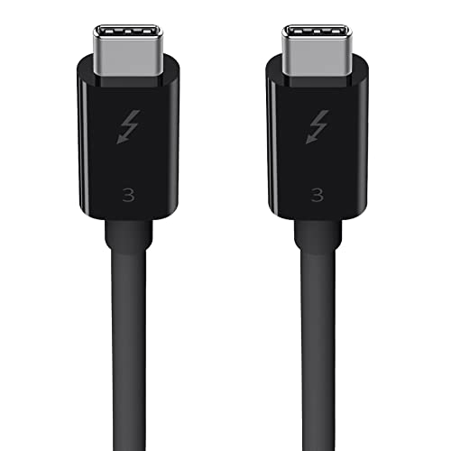 Belkin Thunderbolt 3 Cable (USB-C to USB-C) - USB C Cable For MacBook Air, Galaxy, Apple TV & More, Fast Charging Up To 100W, Made For USB-C, Thunderbolt 3 devices & 5K/Ultra HD - 1.6ft/0.5m - Black