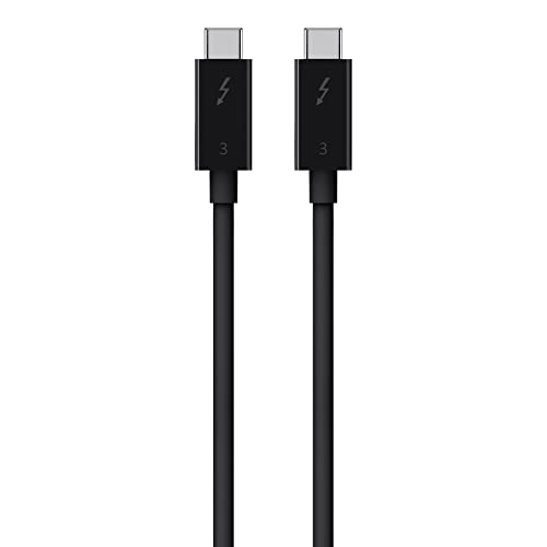 Belkin Thunderbolt 3 Cable (USB-C to USB-C) - USB C Cable For MacBook Air, Galaxy, Apple TV & More, Fast Charging Up To 100W, Made For USB-C, Thunderbolt 3 devices & 5K/Ultra HD - 1.6ft/0.5m - Black