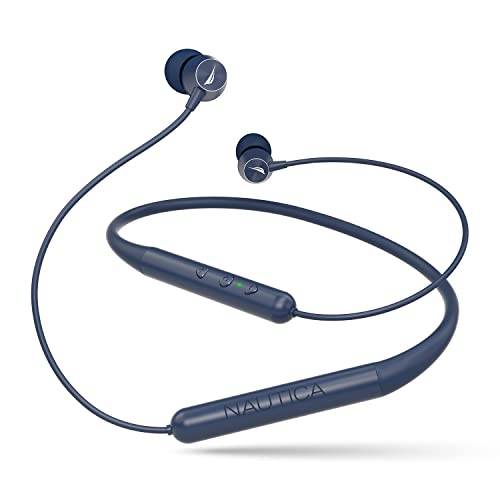 Nautica B310 Sport Wireless Bluetooth Earphones with Type-C Charging Cable, Neckband Earphones Magnetic Earbuds, Bluetooth v5.0 Earphones High Volume Levels, Flexibility, Portable Sweat Proof (Navy)