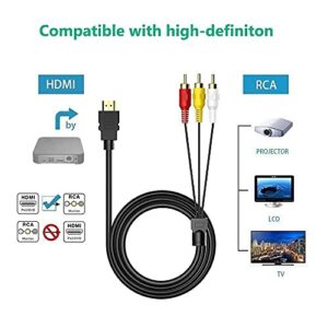 BERLAT HDMI to RCA Cable, 1080P 5ft HDMI Male to 3-RCA Video Audio AV Cable Connector Adapter One-Way Transmitter for TV HDTV DVD