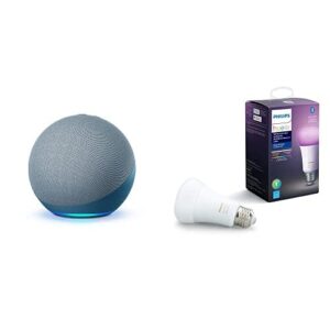 echo (4th gen) | twilight blue with philips hue color smart bulb