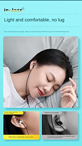 Ningchongfine HiFi Lossless Sound Jack Sports Ceramic Headphones, 360 Degree Surround Sound Wired Headphones, 8 Core Sound HiFi Lossless Sound Earphones, Zero Noise (Ceramic White)