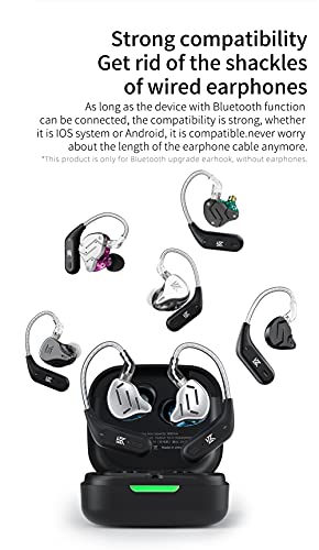 erjigo TWS + Earbuds Hook 2Pin Connector with Mic Support/30 Hours Playback,KZ-AZ09 HD Bluetooth5.2 Ear Hook Compatible with 0.75/0.78mm Pin Earphones/Headphones/Headsets for Sports (C Pin)