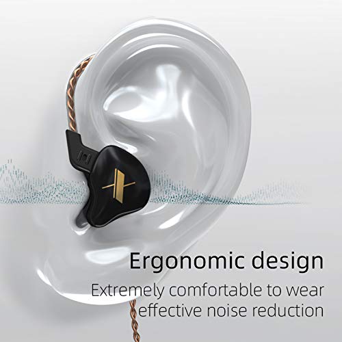 Sicanal KZ EDX Earphone 1DD Dynamic in Ear HiFi DJ Monitor Headphone Sport Noise Cancelling Headset (Without Mic, Clear Gray)