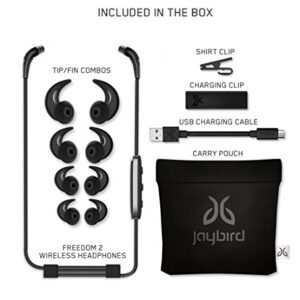 Jaybird FREEDOM 2 In-Ear Wireless Bluetooth Sport Headphones with SpeedFit – Tough All-Metal Design – Carbon