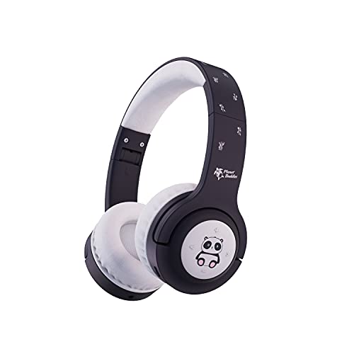 Planet Buddies Cute Panda On-Ear Bluetooth Headphones for Kids | Foldable Wireless Kids Headphones | Kids Headset with Microphone for Tablets and Phones | Child-Safe Volume for School, Music, & Calls