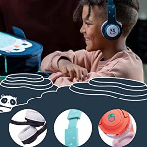 Planet Buddies Cute Panda On-Ear Bluetooth Headphones for Kids | Foldable Wireless Kids Headphones | Kids Headset with Microphone for Tablets and Phones | Child-Safe Volume for School, Music, & Calls