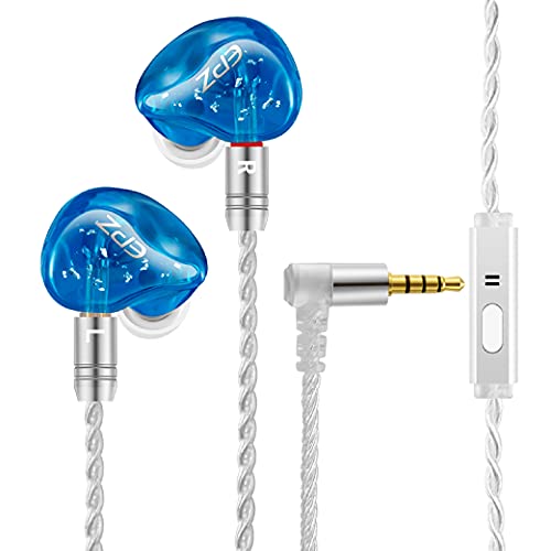 [VGP 2022 Winner] EPZ K1 Wired in-Ear Earphones, Molded in 3D Printer, 1BA + 1DD Large, 0.4 inch (9.2 mm), Titanium Plated Dynamic Driver, 0.1 inch (3.5 mm), Jack, HiFi Sound, Noise Canceling, Blue