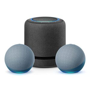 echo home entertainment bundle | echo studio + 2 echo (4th gen), twlight blue