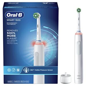 oral-b smart 1500 electric power rechargeable battery toothbrush, white