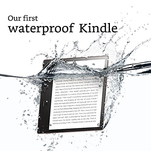 Kindle Oasis E-reader (Previous Generation - 9th) – Champagne Gold, 7" High-Resolution Display (300 ppi), Waterproof, Built-In Audible, 32 GB, Wi-Fi - with Special Offers (Closeout)