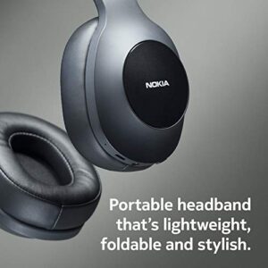 Nokia Essential Wireless Headphones - Universal Bluetooth - 40 Hours Playback - Soft Leather Over Ear with Foldable Headband