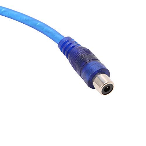 OUHL RCA Y Adapter Connector 1 Female to 2 Male, Car Audio RCA Splitter Adapter Cable, Blue (2 Pack)