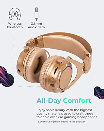 CEEK VR 360 Advanced Wireless Bluetooth Headphones, Gold