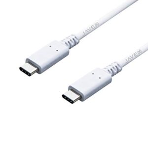 JAVEX [USB-IF Certified, 100W/5A, E-Marker USB C to USB C Data/Charging Cable for MacBook, Laptops and Smartphones, 6 FT[1.8M], White