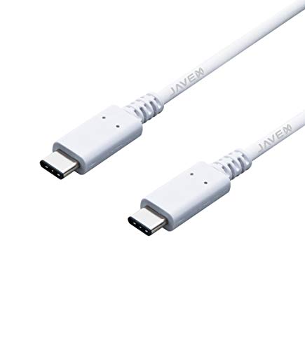 JAVEX [USB-IF Certified, 100W/5A, E-Marker USB C to USB C Data/Charging Cable for MacBook, Laptops and Smartphones, 6 FT[1.8M], White