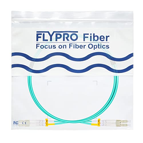 FLYPROFiber Fiber Patch Cable 1M/3ft OM3, LC to LC Fiber Optic Cable Cord LSZH 10GB Multimode Duplex 50/125um, Length Options: 0.2m-200m