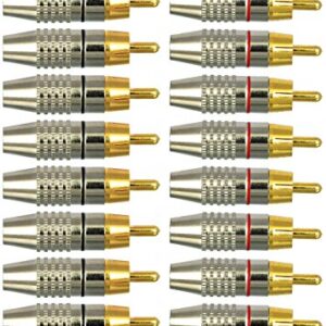 CESS RCA Plug Solder Gold Audio Video Adapter Cable Connector (20 Pack)