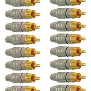 CESS RCA Plug Solder Gold Audio Video Adapter Cable Connector (20 Pack)