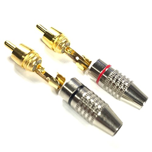 CESS RCA Plug Solder Gold Audio Video Adapter Cable Connector (20 Pack)