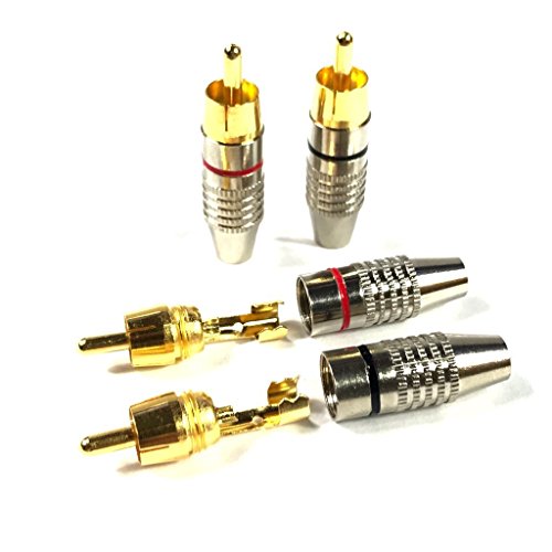 CESS RCA Plug Solder Gold Audio Video Adapter Cable Connector (20 Pack)