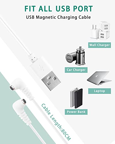 Bicmice Fast Magnetic Charger Cord for Rose and Most Magnetic Massagers DC Charging Cable with 2-Magnet Connector