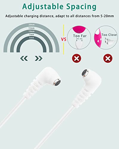 Bicmice Fast Magnetic Charger Cord for Rose and Most Magnetic Massagers DC Charging Cable with 2-Magnet Connector