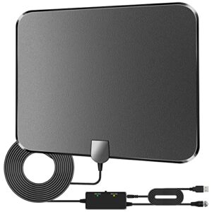 280 miles range tv antenna，2023 amplified digital hd tv antenna indoor for smart tv and all older tv’s -tv antenna indoor outdoor with signal booster – 16ft hd cable – support 4k 1080p