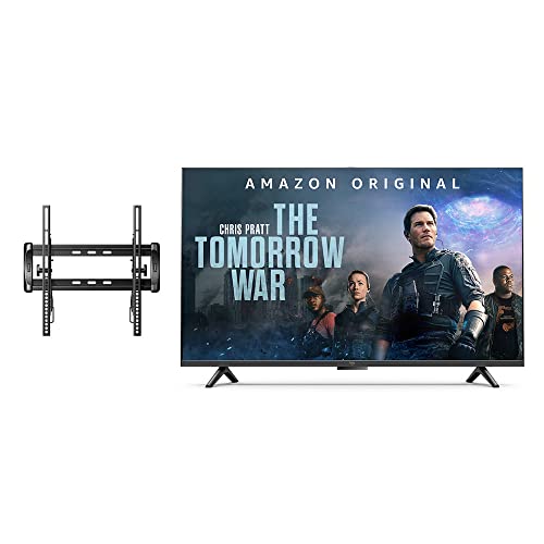 Amazon Fire TV 55" Omni Series 4K UHD smart TV bundle with Universal Tilting Wall Mount and Red Remote Cover