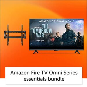 Amazon Fire TV 55" Omni Series 4K UHD smart TV bundle with Universal Tilting Wall Mount and Red Remote Cover