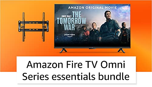 Amazon Fire TV 50" Omni Series 4K UHD smart TV bundle with Universal Tilting Wall Mount and Red Remote Cover