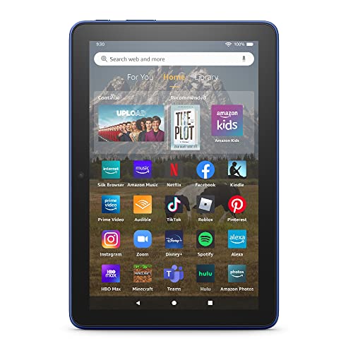 Tablet Bundle: Includes All-new Amazon Fire HD 8 tablet, 8” HD Display, 32 GB (Denim) & Made for Amazon Active Noise Cancelling Bluetooth Headphones (Blue)