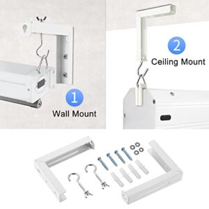 suptek Universal Projector Screen Wall Mount L-Brackets Wall Hanging Mount 6 inch Adjustable Extension Mounting Hooks for Projection Screen up to 66 lbs, 30 kg Capacity Each, PRL001, White (1 Pair)